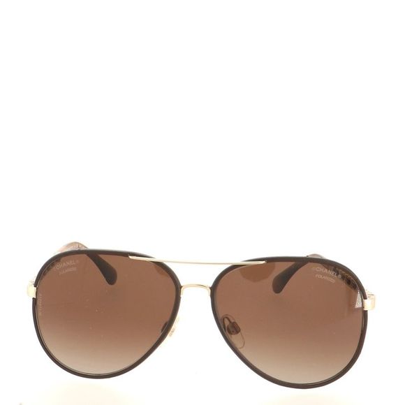 CHANEL | Accessories | Chanel Chain Aviator Sunglasses Metal With ...